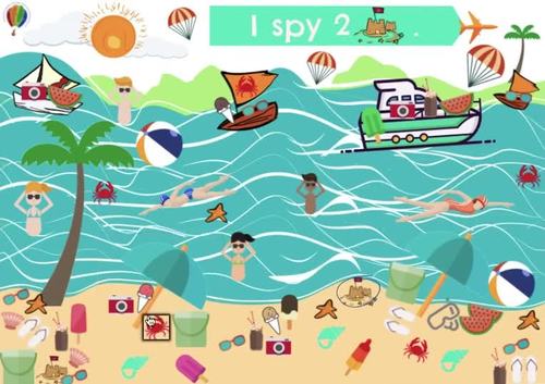 I Spy Beach Edition Boom™ Cards by Teacher Camille | TpT
