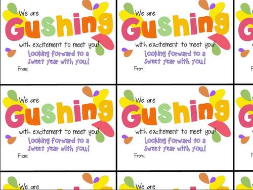 Cute Fruit Gushers Beginning of Year Gift Tag- We're gushing with ...