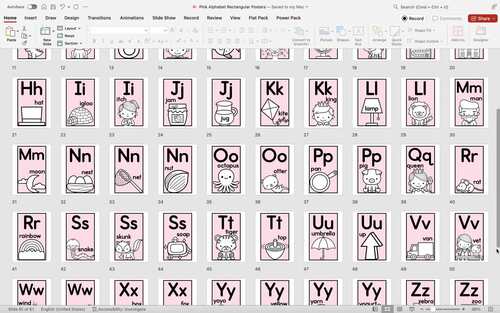 Pastel Pink Rectangular Alphabet Posters by Magical Kinders | TPT