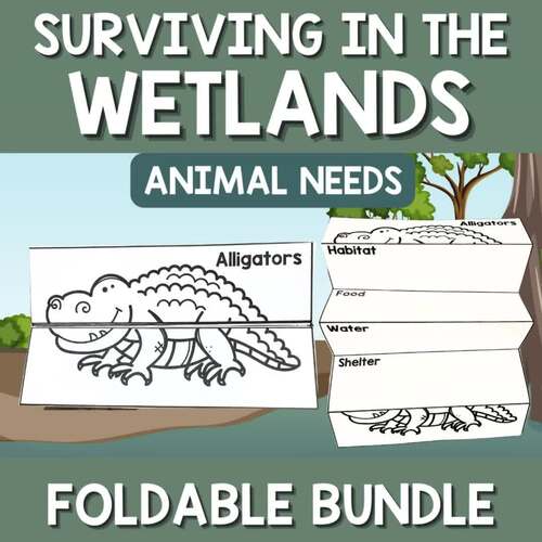 Wetlands Habitat Biome Foldable Animal Needs & Adaptations Survival Project