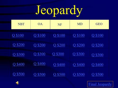 4th Grade Math End of Year Review Jeopardy- GOOGLE SLIDES and POWERPOINT