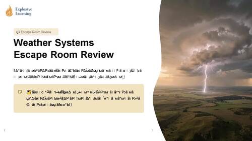 Weather Systems Escape Room Review — Earth Science Activity | TPT