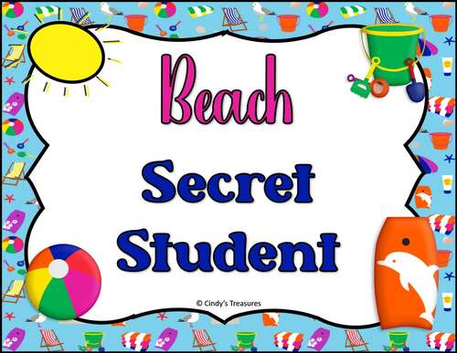 Secret Student-Beach Bright Theme by Cindy's Treasures | TPT