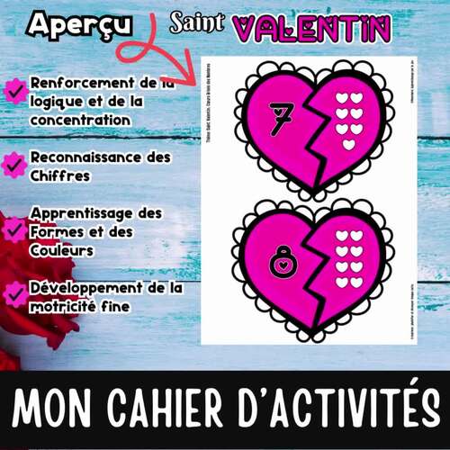 Saint Valentin. Cœurs Brisés des Nombres by Nemoland - Apprentissage ...