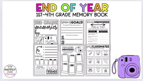 End of Year Memory Book | Last Week of School Writing Keepsake Grades 1–4