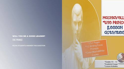 MACHIAVELLI'S THE PRINCE [Lesson Activities] by The Angry Teacher Store