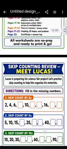 Back to School Math Worksheets Packet 3rd Grade Beginning of the Year ...