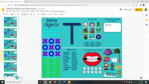 No Prep Google Slides™ Medial Articulation One Page Activities | TpT
