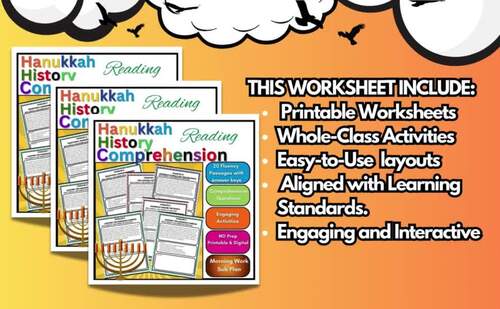 Hanukkah History Reading Comprehension Passages Activities 4th,5th,6th ...