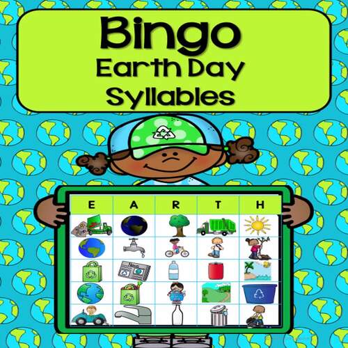 Earth Day Bingo Syllables 25 Cards by Pint Size Learners | TPT