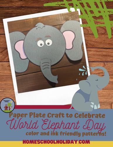 Paper Plate Animal Craft, Elephant - Elephant Day Sept 22nd | TpT