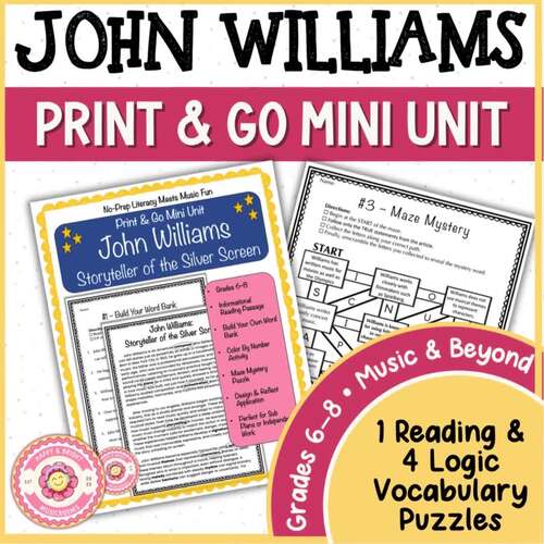 John Williams Movie Music Mini Unit for Middle School, Substitute Music ...