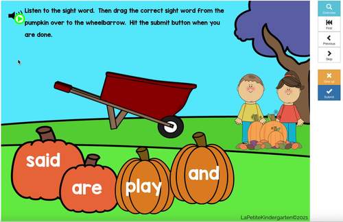 Fall Sight Words Level C Review BOOM Cards by La Petite Kindergarten