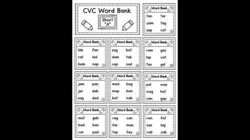 Short A, CVC Word Scramble, Beginning, Middle, End, Letter Sound Worksheets