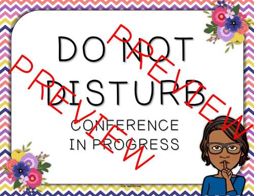 Parent Conference Do Not Disturb Sign - Summer Chevron | TPT