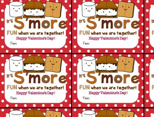 S'mores Valentine's Day Gift Tag- It's S'more FUN when we are together ...