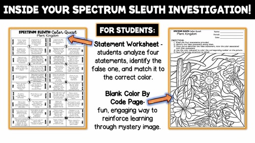 Plant Kingdom Color by Code | Spectrum Sleuth Science Classification Activity