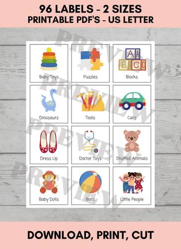 Toy Bin Labels, EDITABLE & PRINTABLE Toy Bin Storage Labels, Visual ...