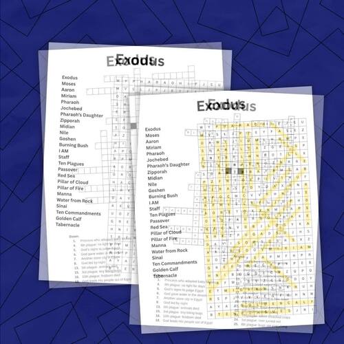 Exodus Bible Activities | Word Search Crossword Word Jumble for Kids