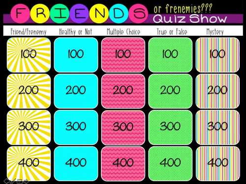 Friendship Quiz Show Healthy Relationships by The Counseling Teacher Brandy