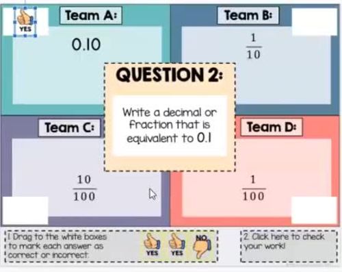 Digital Fractions Three Yesses and a No Activity for Google Slides