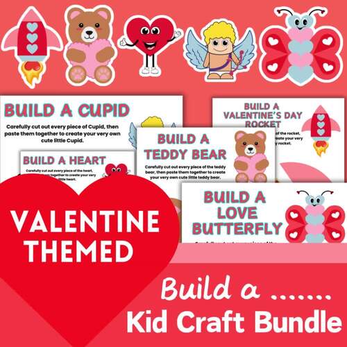 Build a Valentine Craft Bundle | Cut & Paste | Valentine Activities ...