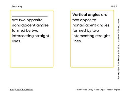 Montessori Relationships bw Angles Geometry Nomenclature Unit 7 Study ...