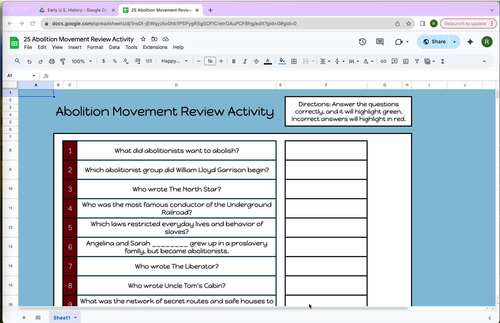 Abolition Movement Online Review Game by Coach S History Hub | TPT