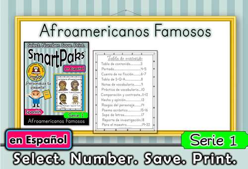 African Americans SET 1 SPANISH SmartPaks™ Unit: 10 Activities Black ...