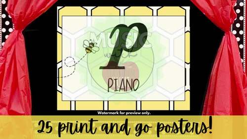 Bee Music Decor | Music Symbols and Dynamics Music Posters | Music Bee ...