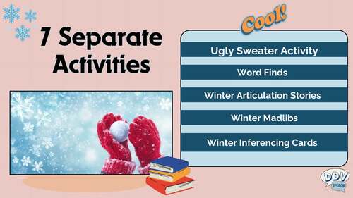 Winter Bundle Middle School Speech Therapy Activities Articulation ...
