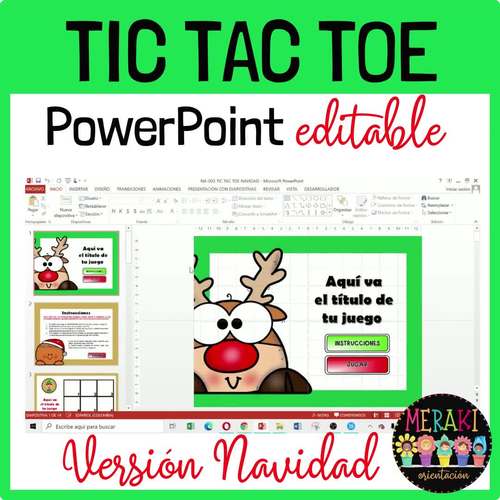 TIC TAC TOE INTERACTIVO NAVIDAD. Power Point editable (distance learning)