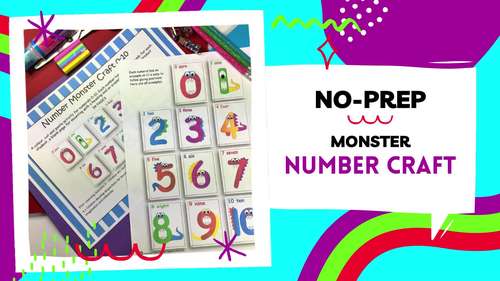 Number Monster Craft 1 to 10 by TeachEzy | TPT