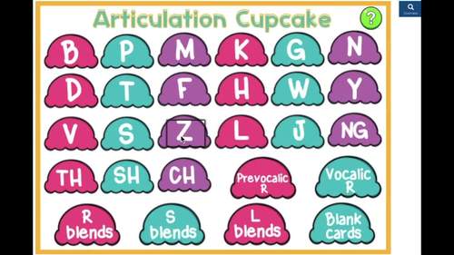 Articulation GAME Build a Cupcake - ALL Sounds - No Print Speech ...