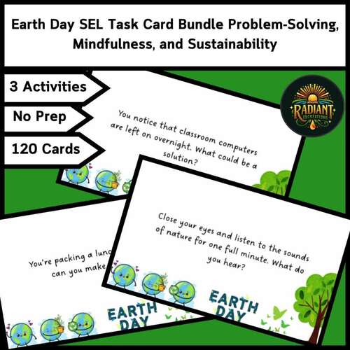 Earth Day SEL Task Card Bundle Problem Solving Mindfulness and ...
