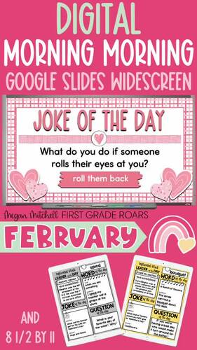 Digital Daily Morning Messages Google Slides February Morning Meeting