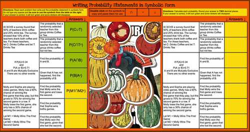 Writing Probability Statements in Symbolic Form- AP Stats Digital Reveal