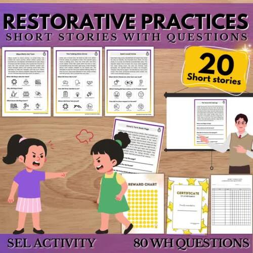 Restorative Practices Short Stories W/ Questions Worksheets SEL Autism ...