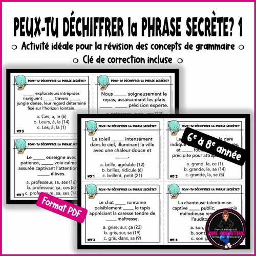 La grammaire - Cartes à tâches - French Grammar Task Cards | TPT