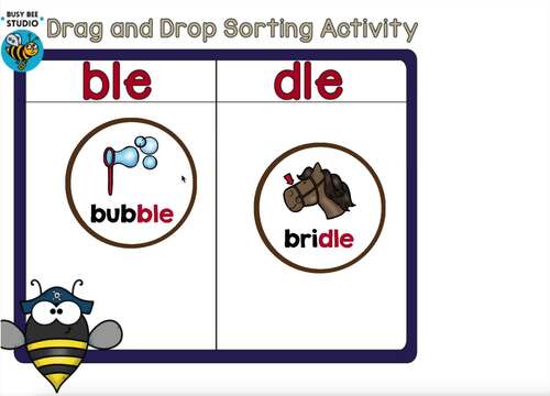 CONSONANT LE ENDING BOOM CARDS PHONICS REVIEW GAMES TWO SYLLABLE WORD SORTS