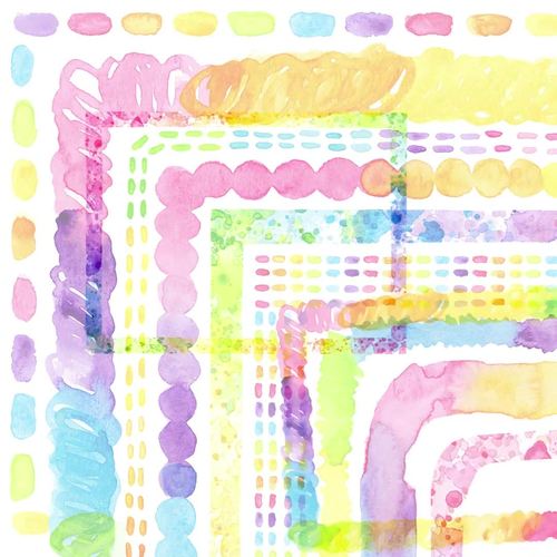 BRIGHT Rainbow Watercolor Border Clipart | Summer Page Border Clipart