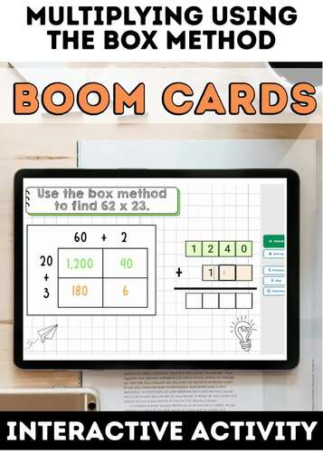 Multiplying 2-Digit Numbers with the Box Method | Boom Cards ...
