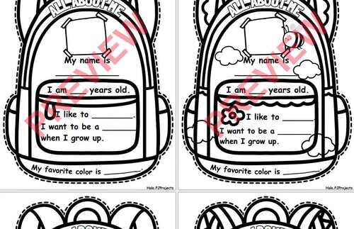 All About Me Backpack Craft | Back to School Activity for K–1 | TPT