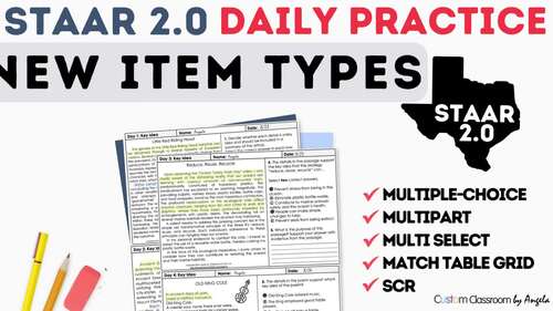 STAAR Key Ideas Short Stories with Main Idea Multiple Choice High School