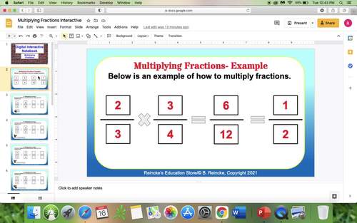 Multiplying Fractions Digital Activity (Google Slide) | TPT