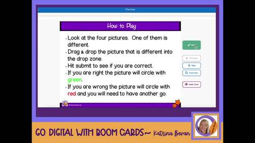 Boom™ Cards: Which one is different? Visual Discrimination by Katrina Bevan