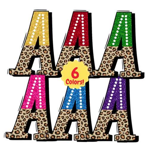 Bulletin board letter and number | Christmas Leopard Alphabet | A-Z and 0-9