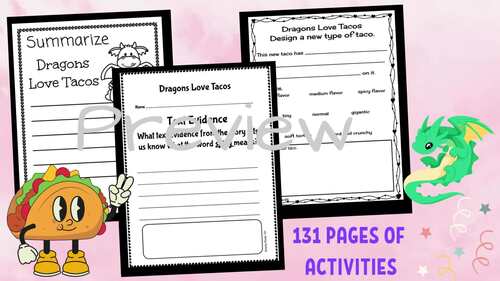 Dragons Love Tacos Read Aloud- NO PREP - ELA, Writing, Grammar Literacy ...