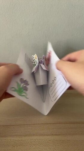 Pop up Flower Box card Mothers day paper craft gift Easy pop up 3D ...