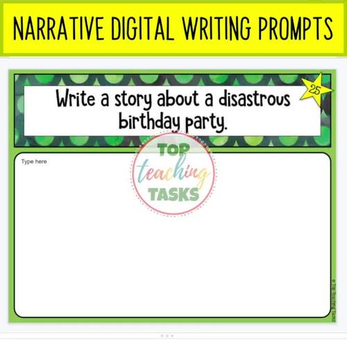 Narrative Digital Writing Prompts for Google Classroom | Quick Writes